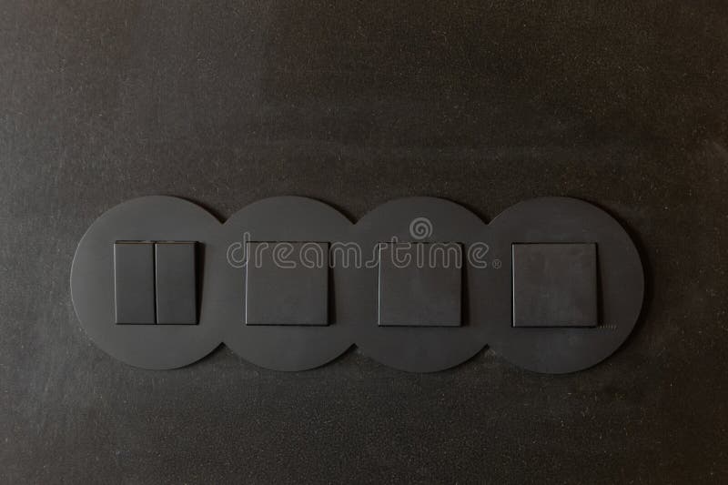 Black Switch Panel with a Minimalist Design Stock Image - Image of ...