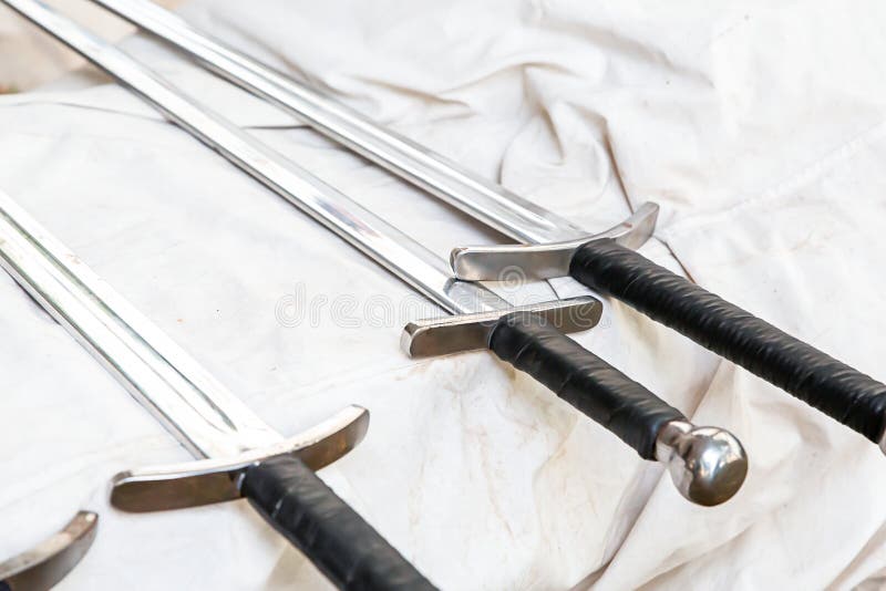 Black Sword Handle Silver Knight Weapon for War Stock Photo - Image of ...