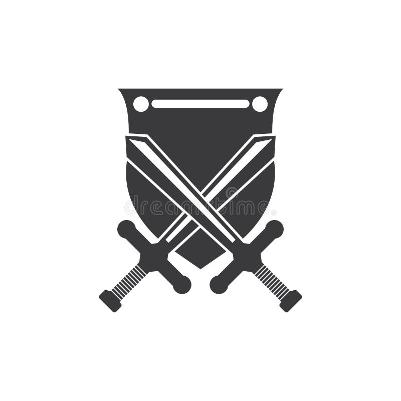 Black Sword War Defend Logo Vector Illustration Stock Illustration ...