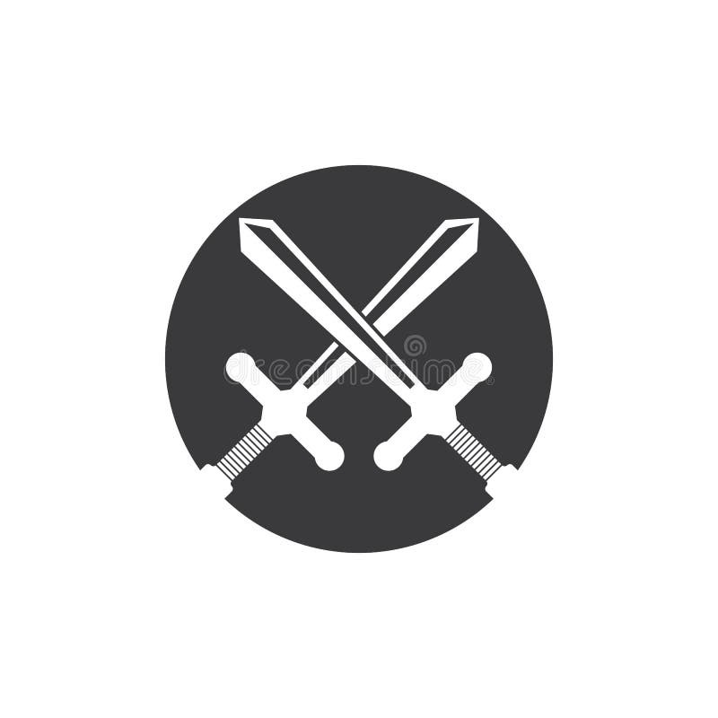 Black Sword War Defend Logo Vector Illustration Stock Illustration ...