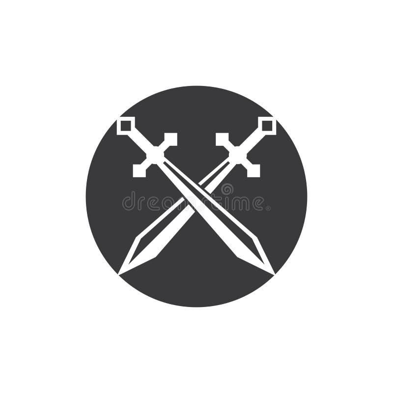 Black Sword War Defend Logo Vector Illustration Stock Illustration ...