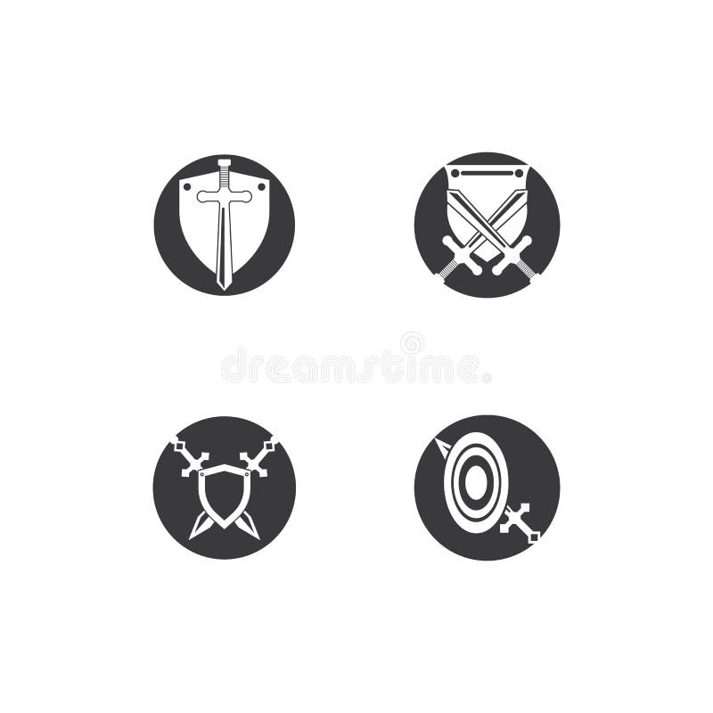 Black Sword War Defend Logo Vector Illustration Stock Illustration ...