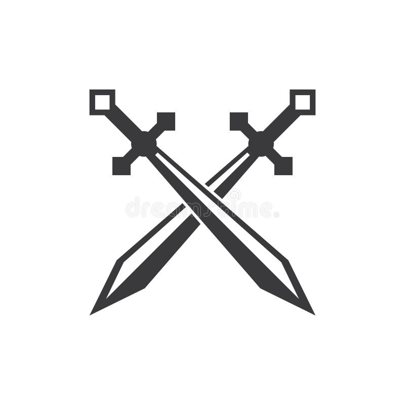 Black Sword War Defend Logo Vector Illustration Stock Illustration ...