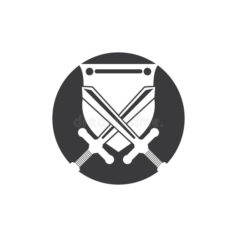 Black Sword War Defend Logo Vector Illustration Stock Illustration ...