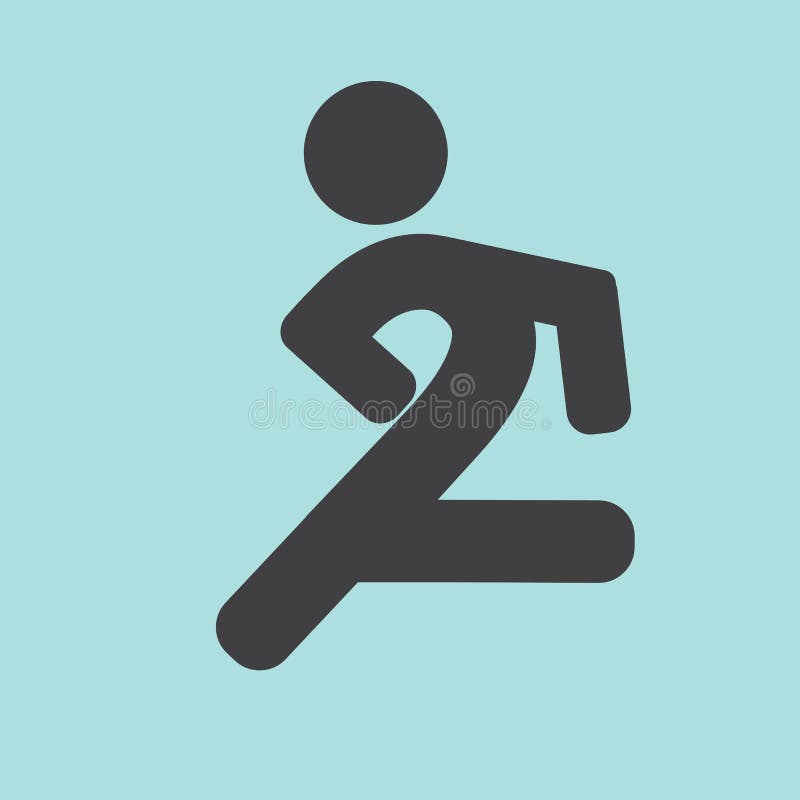 Black Symbol Abstract Running Icon Vector Stock Vector - Illustration ...