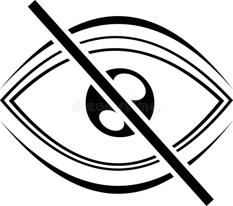Black Symbol Blind Eye Password Security Concept Stock Illustration ...