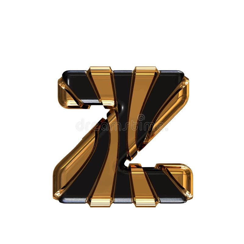 Black Symbol with Gold Vertical Straps. Letter Z Stock Vector ...