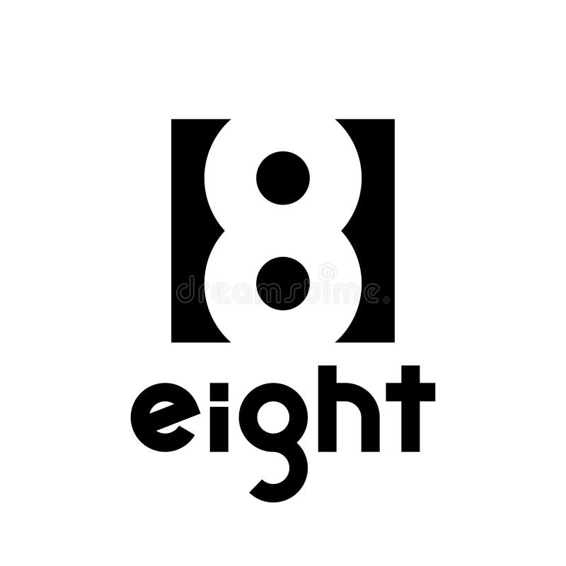Black Symbol for Number 8 on a White Background - Icon 1 Stock Vector ...