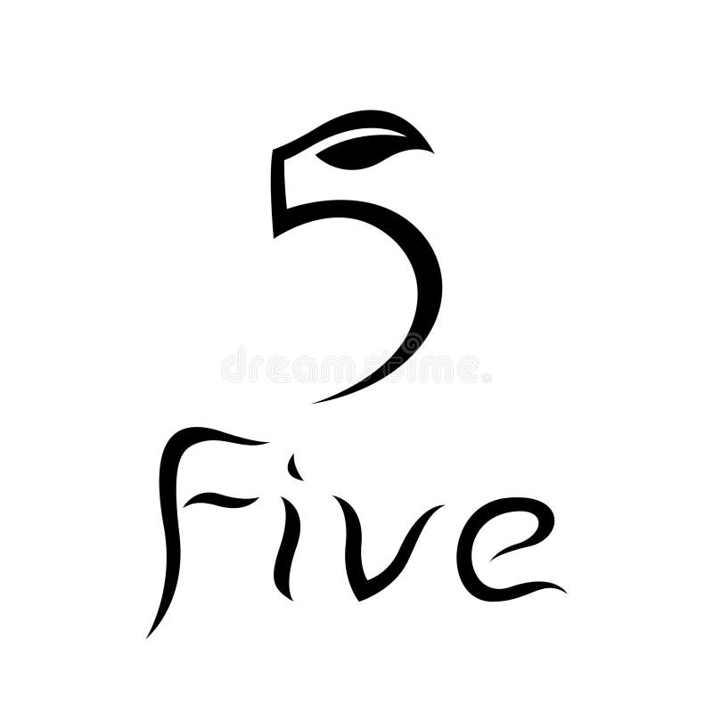 Black Symbol for Number 5 on a White Background - Icon 8 Stock Vector ...