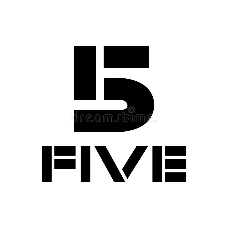 Black Symbol for Number 5 on a White Background - Icon 3 Stock Vector ...