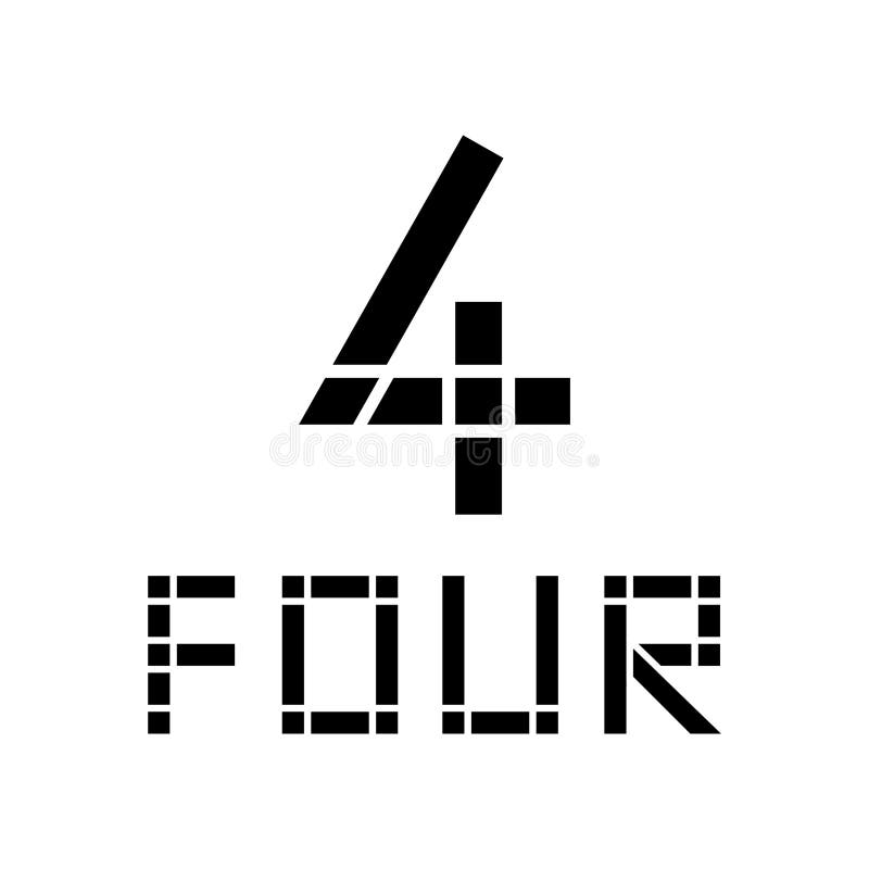 Black Symbol for Number 4 on a White Background - Icon 8 Stock Vector ...