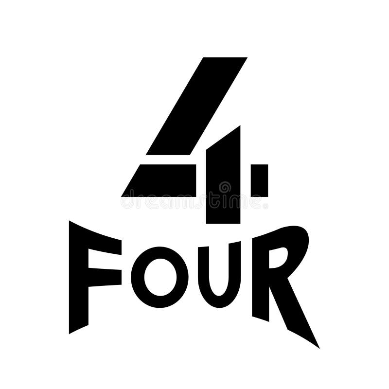 Black Symbol for Number 4 on a White Background - Icon 7 Stock Vector ...