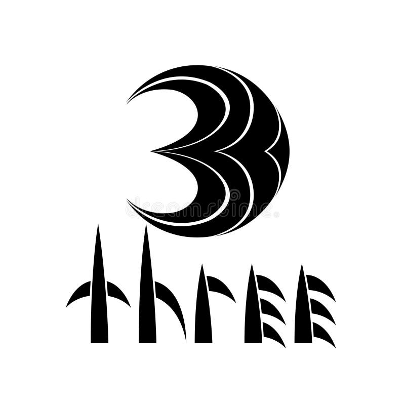 Black Symbol for Number 3 on a White Background - Icon 5 Stock Vector ...