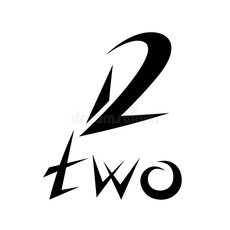 Black Symbol for Number 2 on a White Background - Icon 6 Stock Vector ...