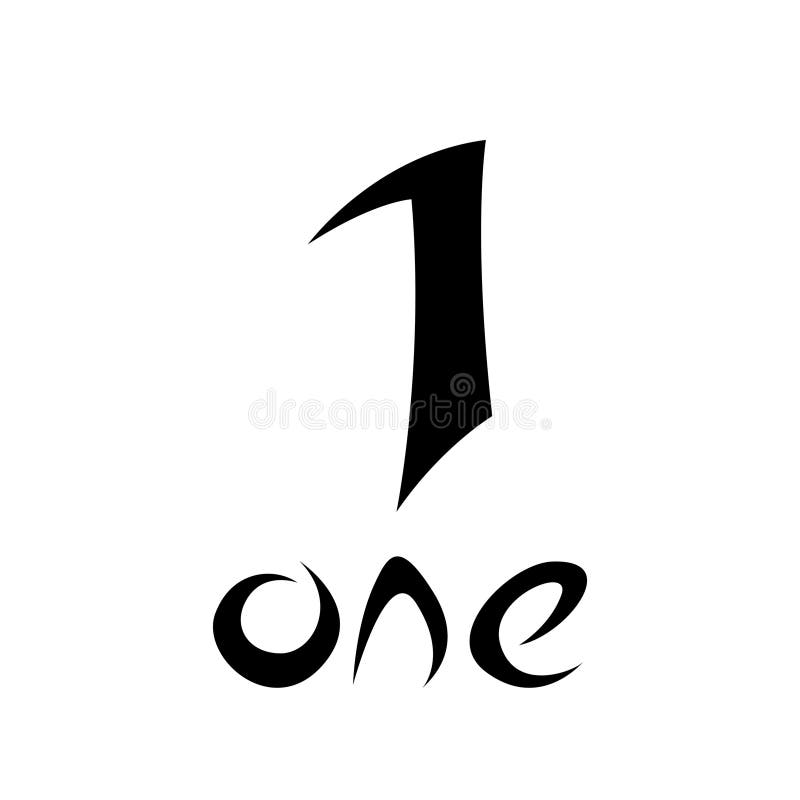 Black Symbol for Number 1 on a White Background - Icon 1 Stock Vector ...