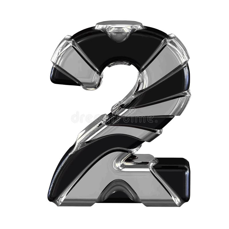 Black Symbol with Silver Straps. Number 2 Stock Vector - Illustration ...