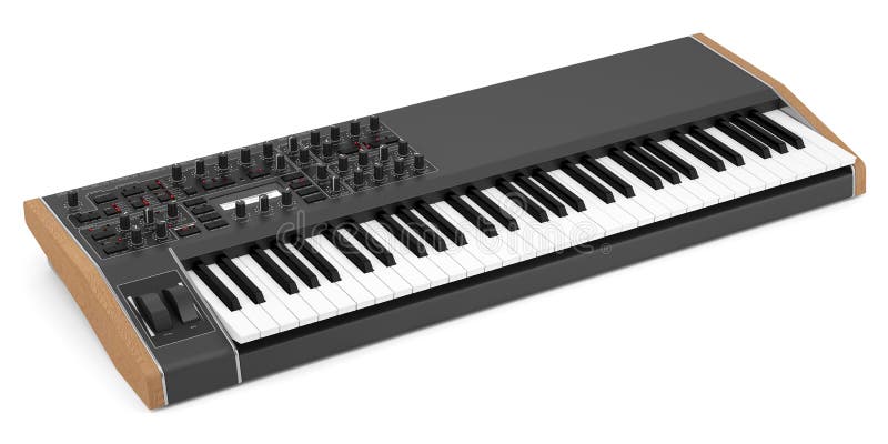 Black Synthesizer on Stand Isolated on White Stock Illustration ...