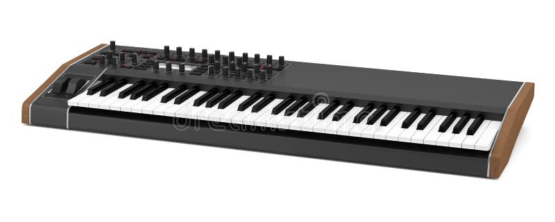 Black Synthesizer on Stand Isolated on White Stock Illustration ...