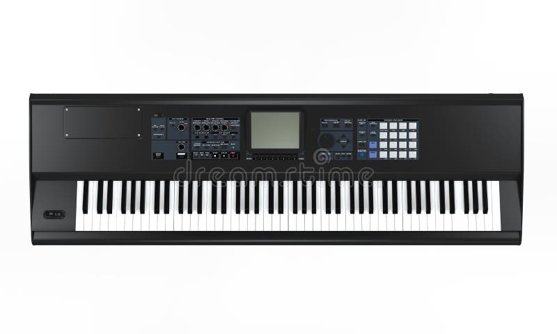 Top View of Gray Synthesizer Isolated on White Stock Illustration ...