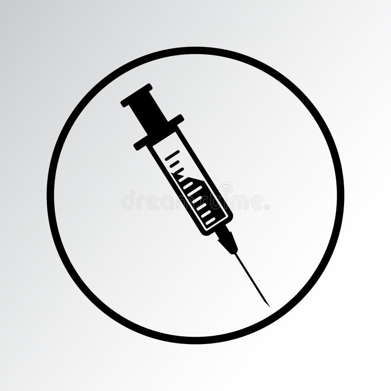 Black Syringe Icon. Vector Illustration Stock Illustration ...