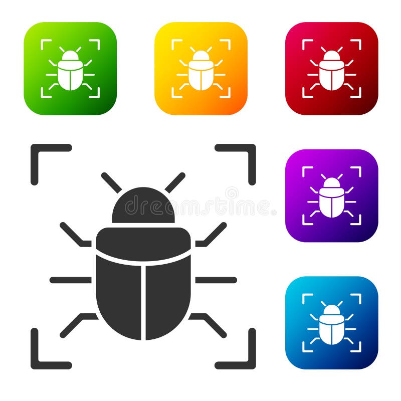 Black System Bug Concept Icon Isolated on White Background. Code Bug Concept. Bug in the System ...