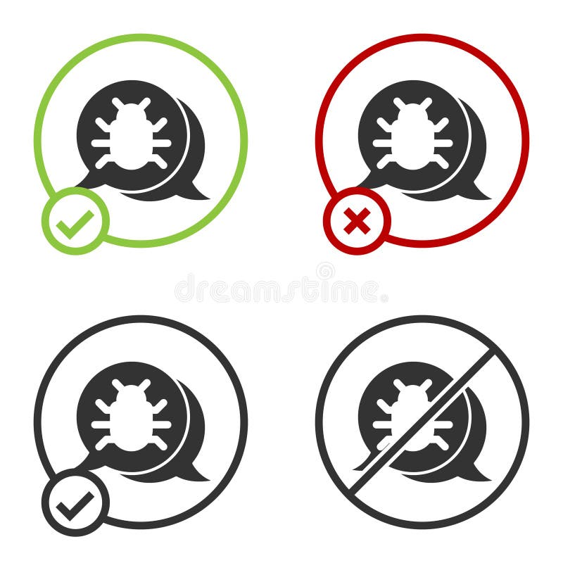 Black System Bug Concept Icon Isolated on White Background. Code Bug ...