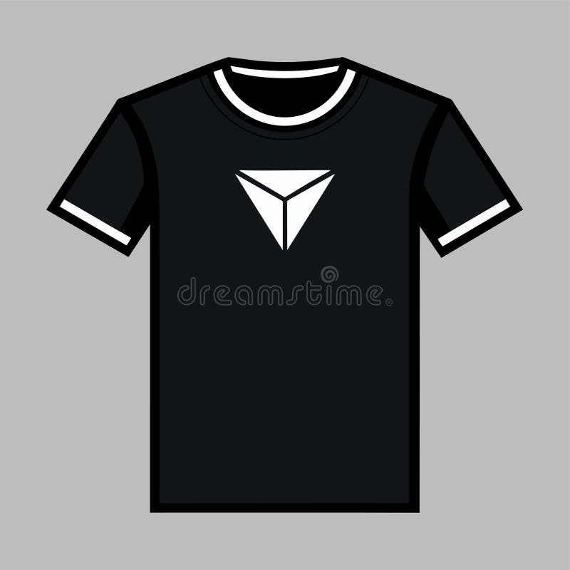 Black T-shirt Featuring a White Triangle Design on the Front a Sleek ...