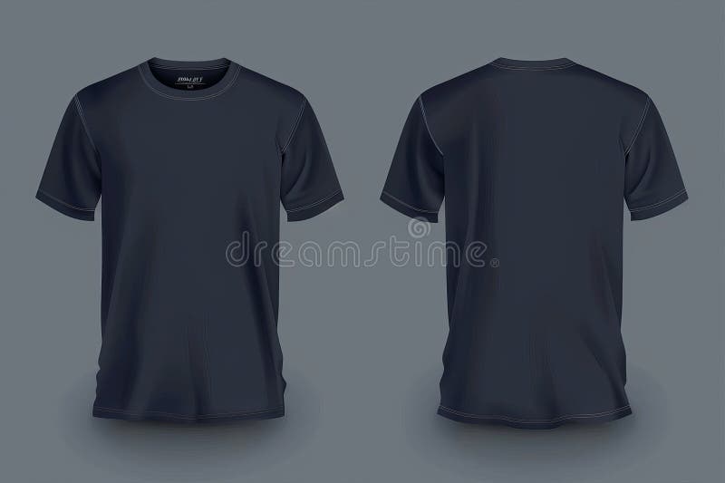 Black T-shirt Template Showing the Front and Back Views. Generative AI ...