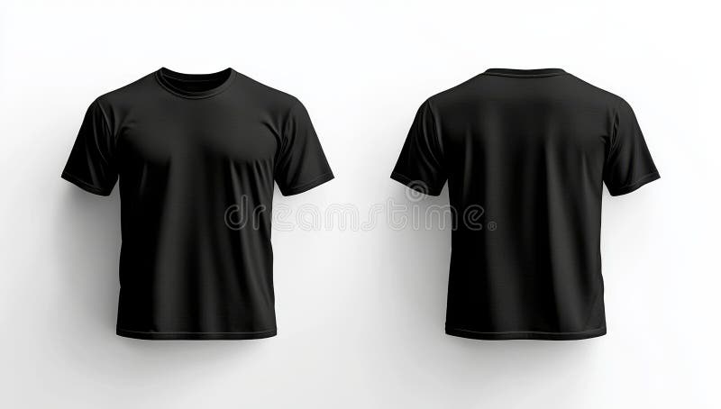 Black T-shirt Template Showing the Front and Back Views. Generative AI ...