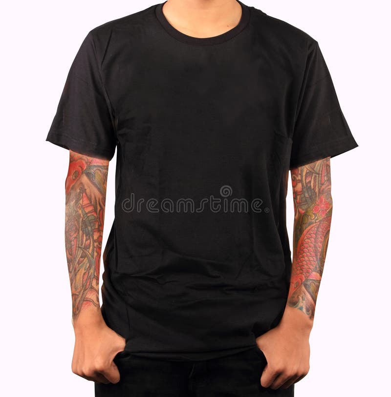 Black t-shirt template stock photo. Image of people, hoody - 39254440