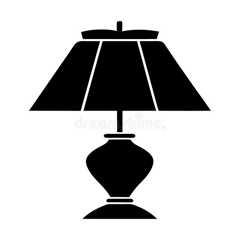 Black Table Lamp, Table Lamp Icon, Table Lamp Vector, Table Lamp ...