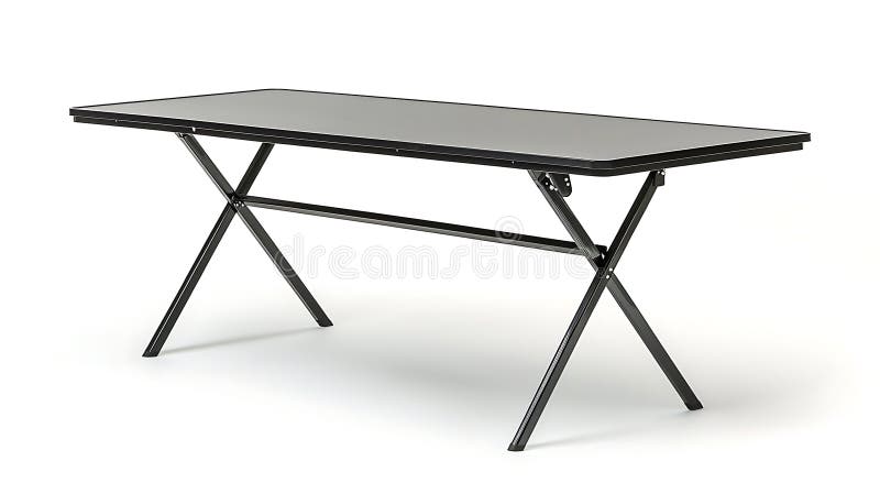 A Black Table with a Metal Frame Stock Illustration - Illustration of ...