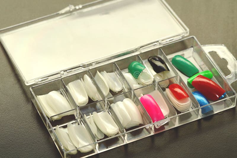 False Nails Photographed Close-up. Stock Image - Image of nails, polish ...