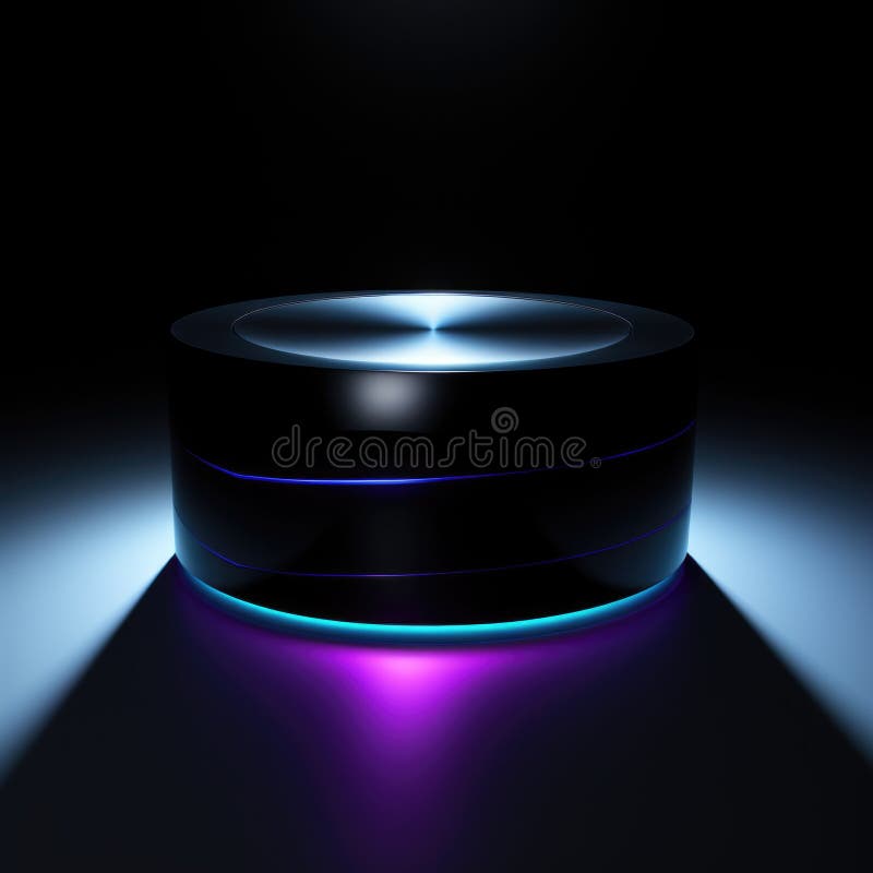 A Black Table with a Purple and Blue Light Stock Illustration ...