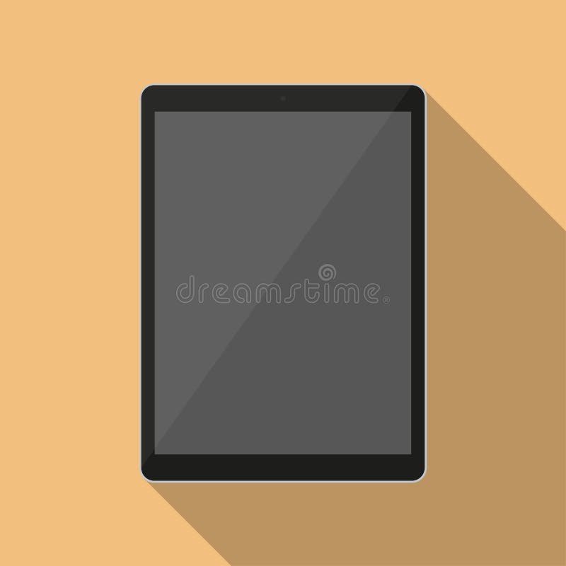 Black Tablet in a Flat Design with Long Shadow Stock Vector ...