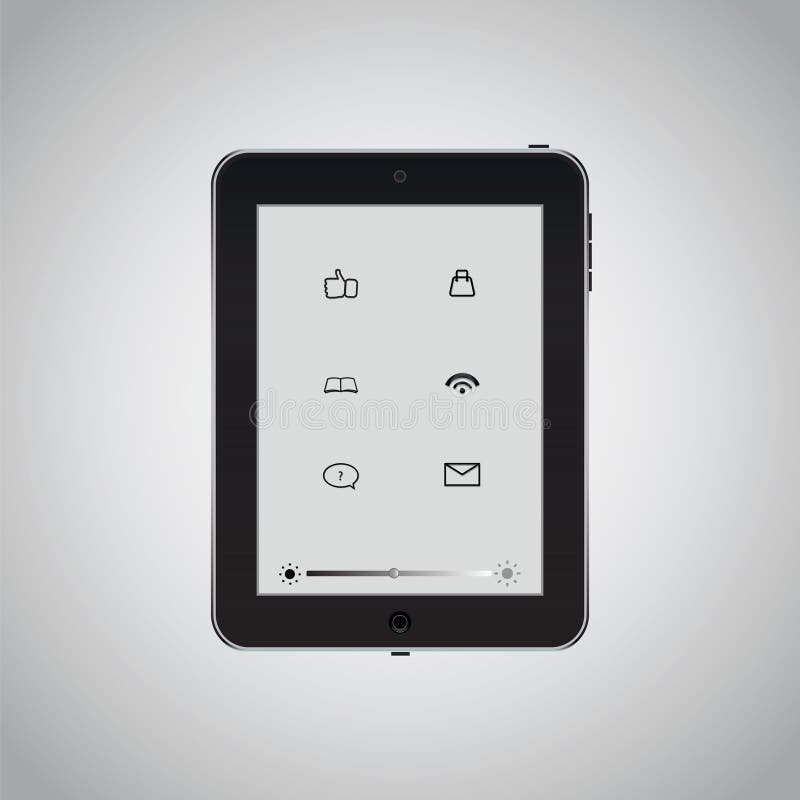 Black tablet with icon stock illustration. Illustration of business ...