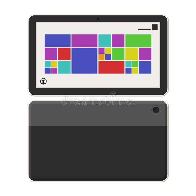 Black Tablet with Interface Display Vector Stock Vector - Illustration ...