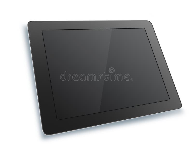 Black Tablet with Isolated on White Background Stock Illustration ...