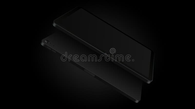Black Tablet Mockup. Dark Theme Stock Vector - Illustration of wireless ...