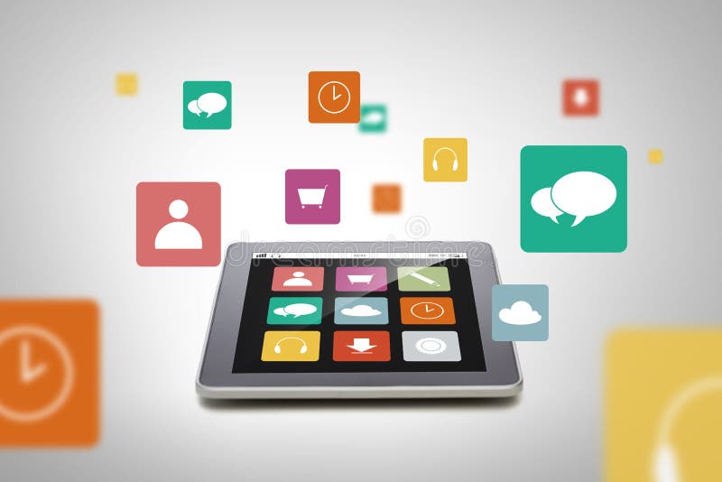 Computer menu icons set stock vector. Illustration of communication ...