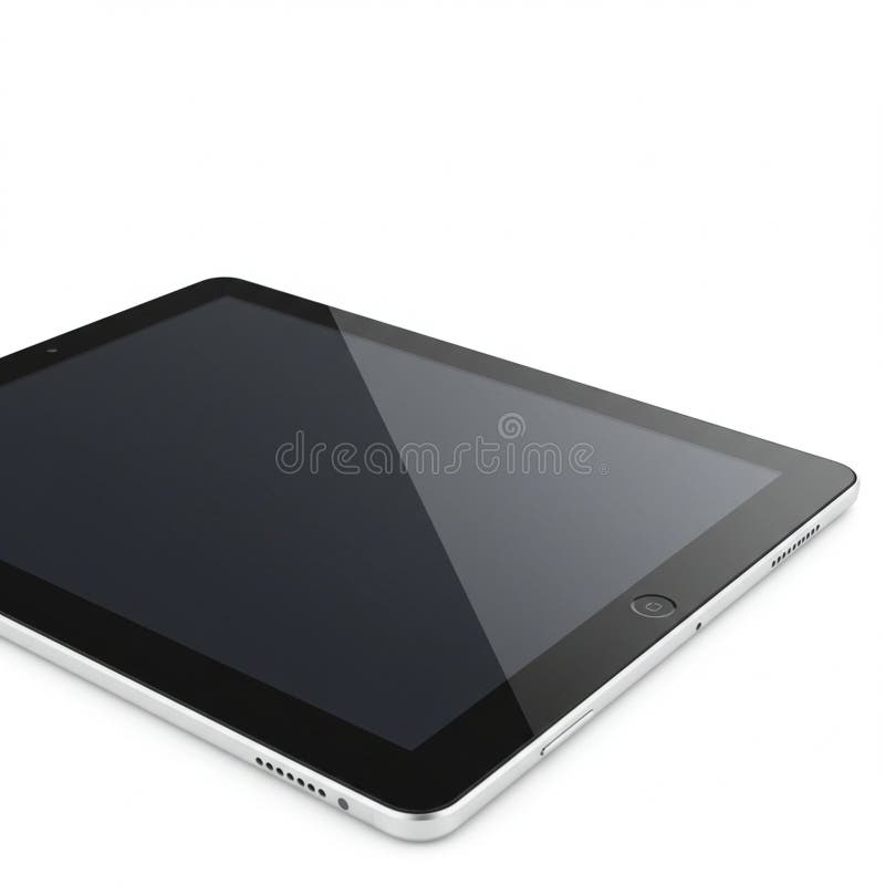 Black Tablet with a Sleek, Reflective Screen, Positioned at an Angle on ...