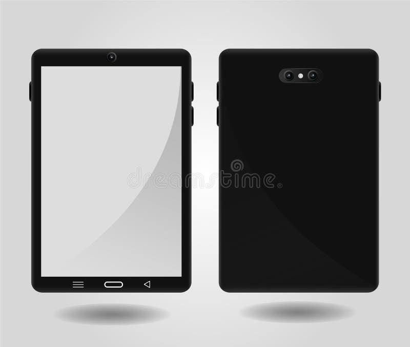 Black Tablet Templates with Front and Back Stock Vector - Illustration ...