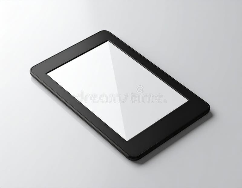 Black Tablet on White Background Stock Illustration - Illustration of ...