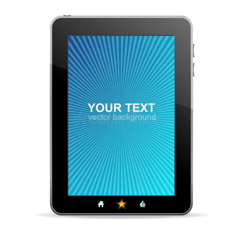 Black Tablet on White Background Stock Vector - Illustration of mobile ...