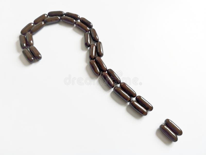 Black Tablets in the Form of a Question Mark Top View Stock Photo ...