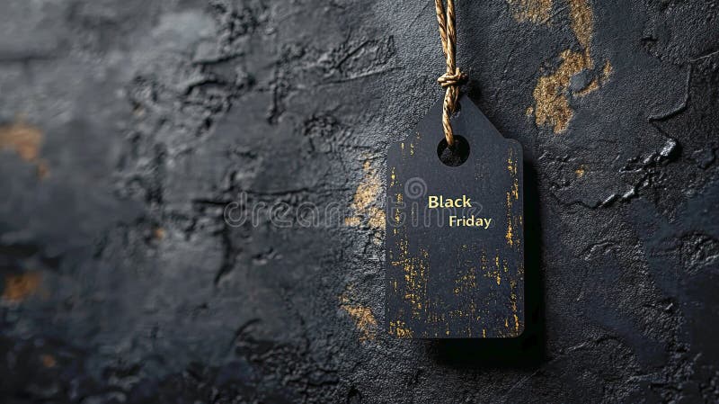 Black Tag on a Black Background. Background for Black Friday with Place ...