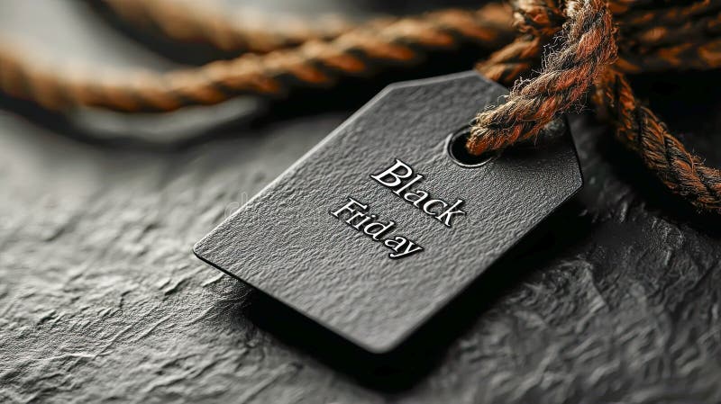 Black Tag on a Black Background. Background for Black Friday with Place ...