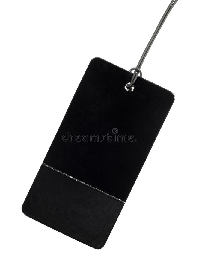 Black Tag with Black String Stock Image - Image of isolated, number ...
