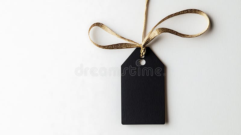 Black Tag Gold Ribbon Hanging String Stock Photos - Free & Royalty-Free ...