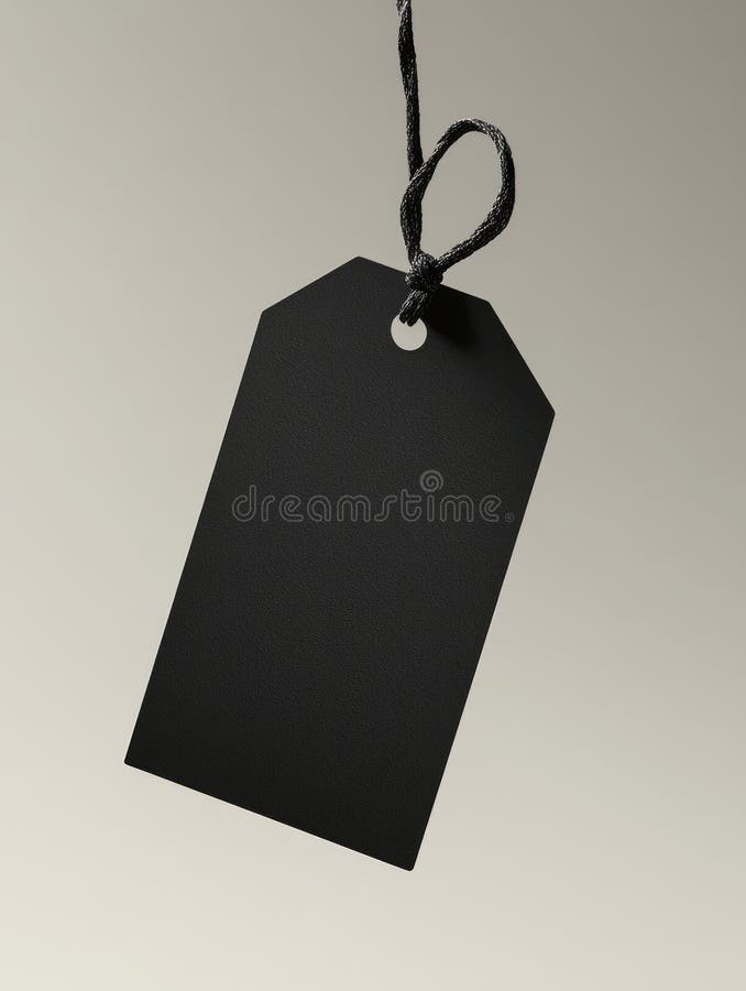 Black Tag Hanging String Against Plain Background Stock Photos - Free ...